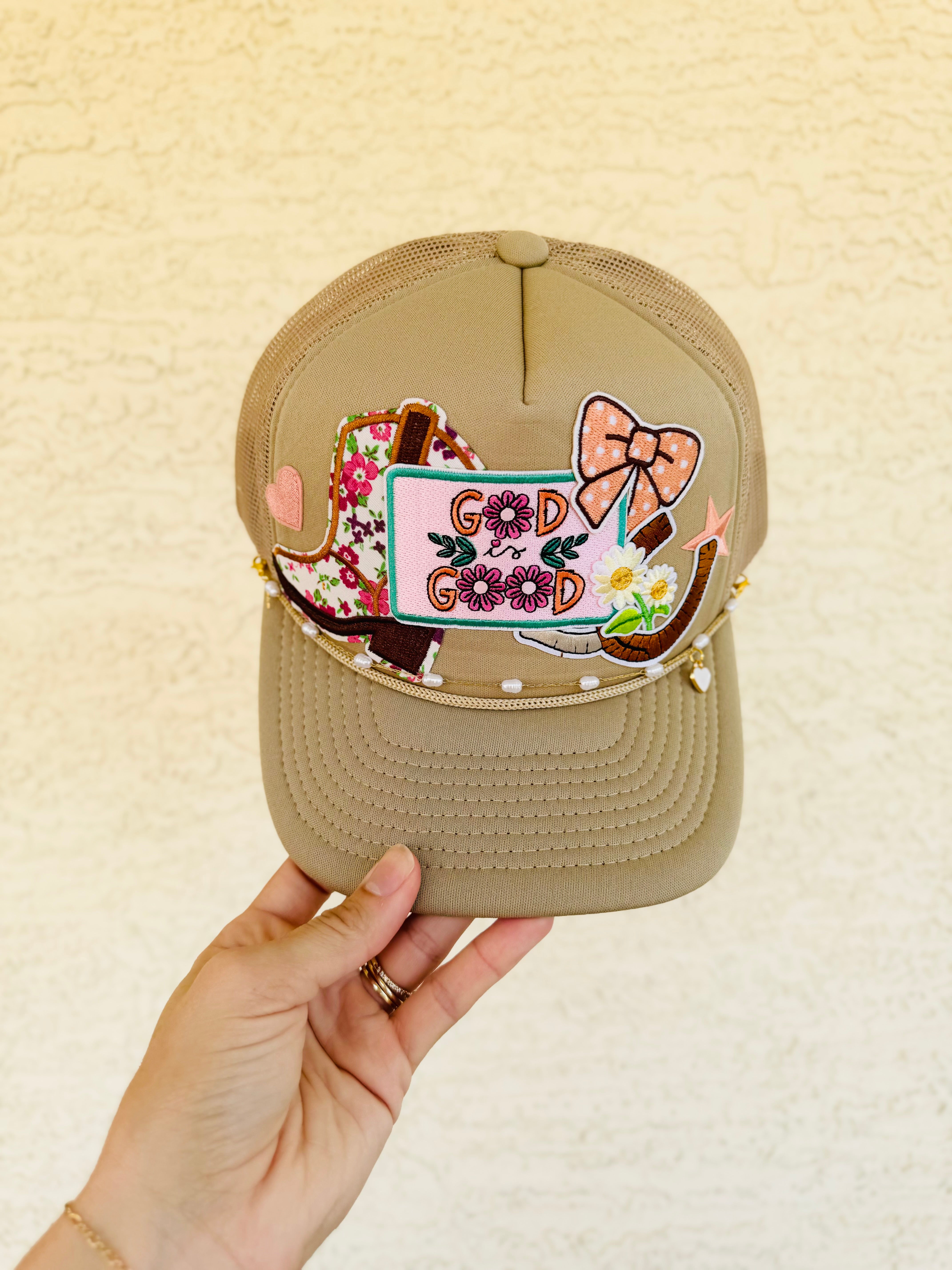 888 God is Good tan and bow – Charlie Maree Co.